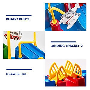 Replacement Parts for hahaland Large Size Race Tracks – Cars, Helicopter, Rotary Rods, Drawbridge, and Landing Brackets, 10 Pieces