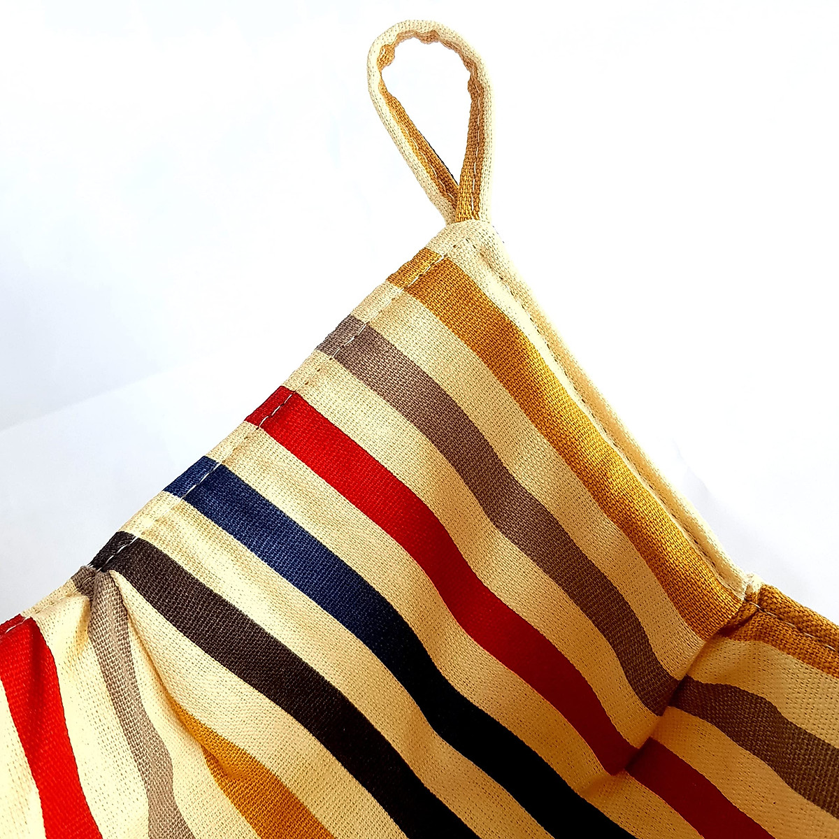 CUSHYSTORE 2 Bowl Cozies Canvas Holders Heat and Cold Resistant Anti-Scalding Protector 8.5" Large 7.5" Small (Retro Stripe)