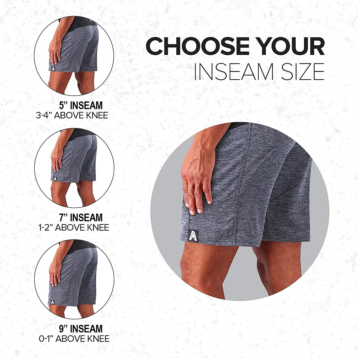 Anthem Athletics Hyperflex 9 Inch Men's Workout Shorts - Zipper Pocket Short for Running, Athletic & Gym Training - Iron Rhino Grey G2 - X-Large