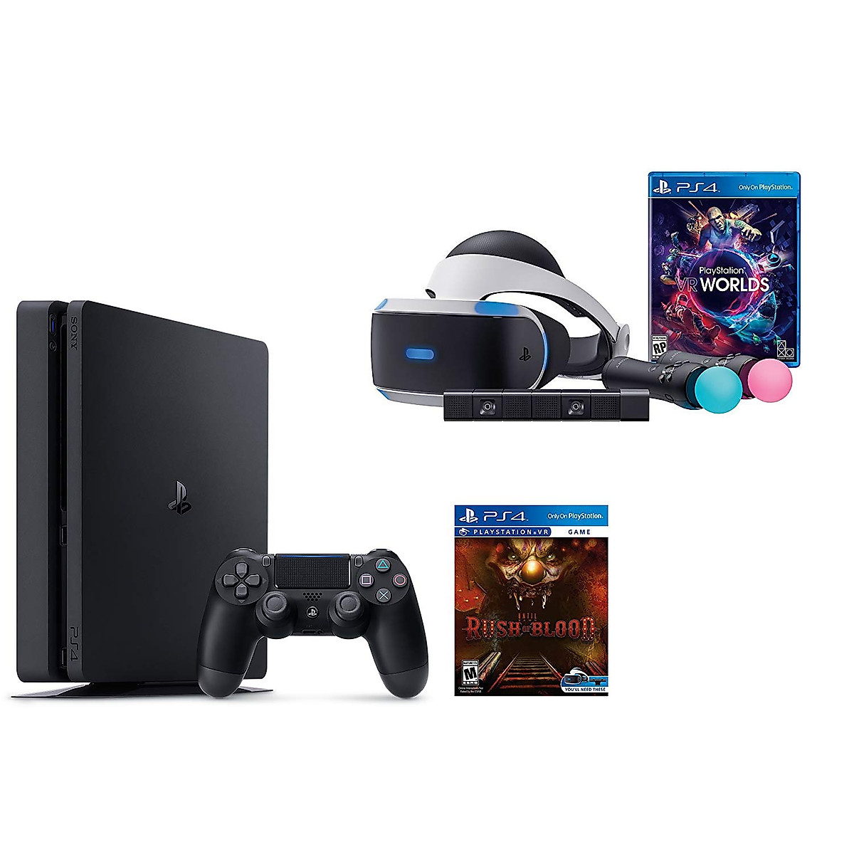 PlayStation VR Launch Bundle 3 Items:VR Launch Bundle,PlayStation 4,VR game disc PSVR Until Dawn: Rush of Blood