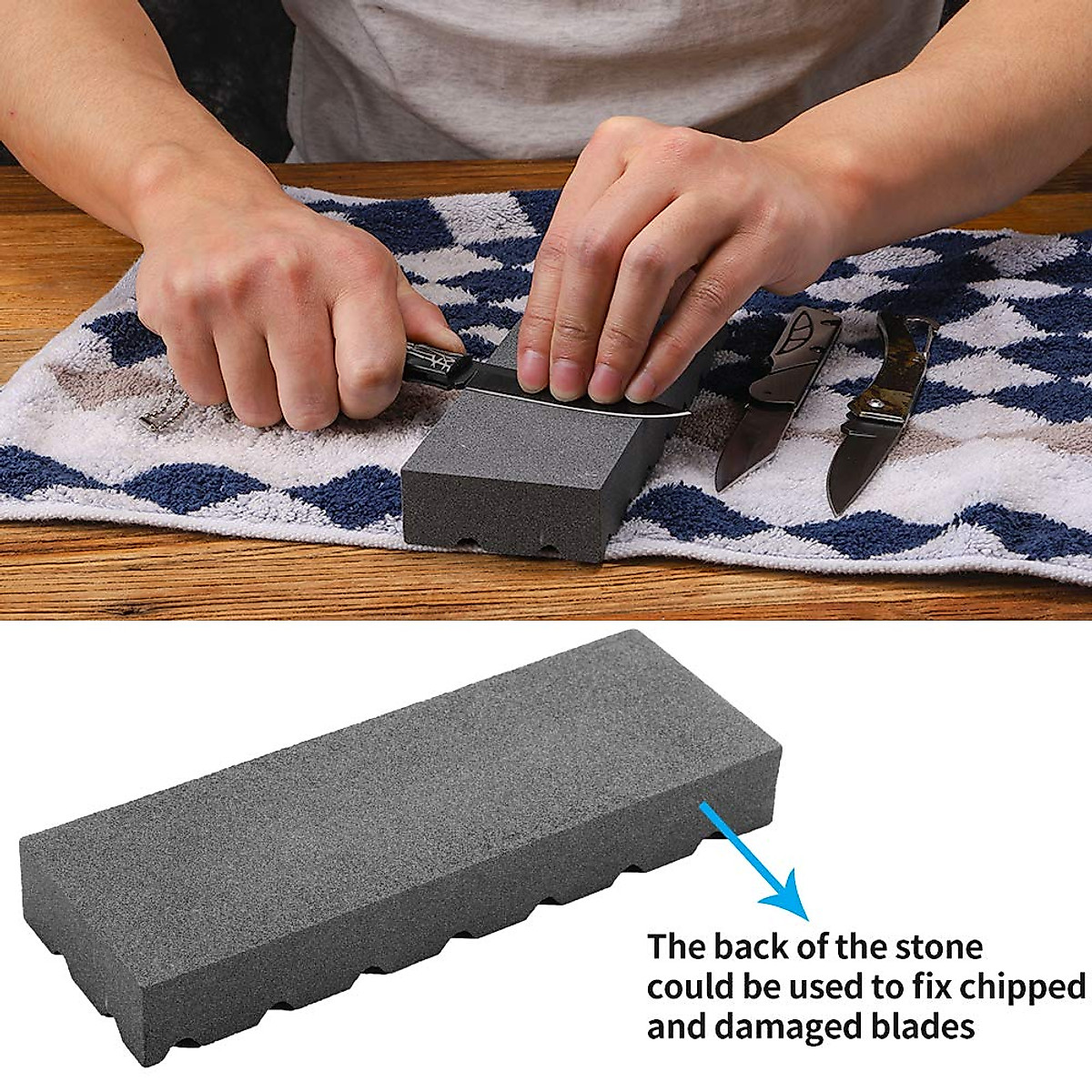 Angerstone Dual Grit Coarse/Fine Flattening Stone Set - Two Sharpening Stones Flattener - Whetstone Fixer with Grooves for Re-Levelling Any Whet stones， Oil Stones， Waterstones