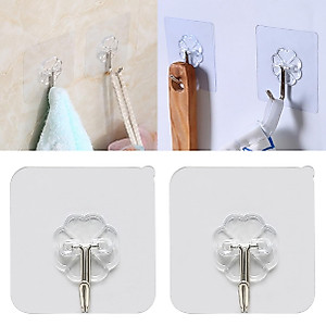 ABOOFAN 20 Pcs Nail- Hook Ceiling Hook White Round Stool House Shaped Floating Shelves Invisible Hook Clear Adhesive Hooks Metal Camera Sticker Fix It Toddler Toy Wall Hook Water Proof