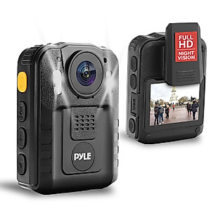 Pyle Police Security Video Compact Camera - HD 2304x1296p Rechargeable Wireless Waterproof Wearable Law Enforcement Mini Surveillance Cam, Audio Video Recording, Night Vision, Motion Detector PPBCM6