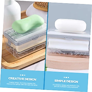 Cabilock 4pcs Soap Box Soap Tray Kitchen Soap Dispenser Foaming Soap Roller Shower Soap Holder Foaming Soap Dispenser Soap Container Soap Case Bag Plastic Portable Travel Soap Dish Holder