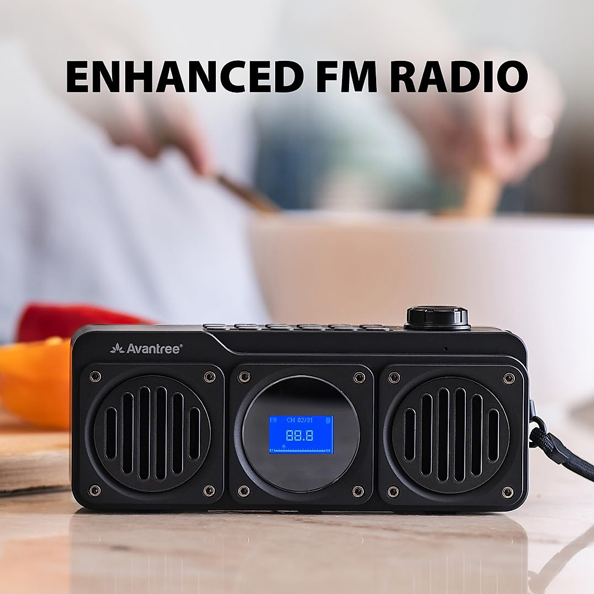 Avantree Boombyte - Portable Digital FM Radio with Bluetooth Speaker, Superb Sound, Metal Finish, MP3 Player, Support Micro SD Card & USB Audio Input, Long Play Time, Rechargeable, Easy to Use.