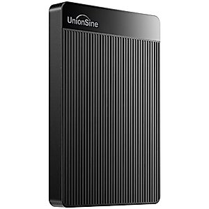 UnionSine 500GB 2.5" Ultra Slim Portable External Hard Drive HDD-USB 3.0 for PC, Mac, Laptop, PS4, Xbox one,Xbox 360-HD-2510(Black)
