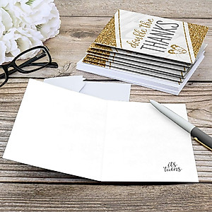 Big Dot of Happiness It's Twins - Gold Twins Baby Shower Thank You Cards (8 count)
