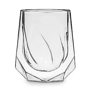 Viski Alchemi Aerating Wine Tasting Tumbler, Double Walled Specialty Clear Glass, Dishwasher Safe, 8 Oz, Set of 1