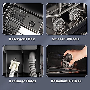 COSTWAY Countertop Dishwasher, 6 Place Settings Built-in Dishwasher with 72 H Preserve, Air Dry Function, LED Touch Control and 5 Washing Programs, Dish Washer for Small Apartments, Dorms, Boats, RVs