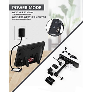 KALEVOL Professional Color Display Weather Station with Atomic Clock, Rain Gauge, Wind Speed and Direction