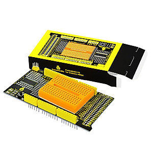 KEYESTUDIO MEGA Prototype Shield V3 Board for Arduino Mega R3 2560, with 170 Points Breadboard Solderable, Easy to Use, Great for Prototyping Circuit Building Projects