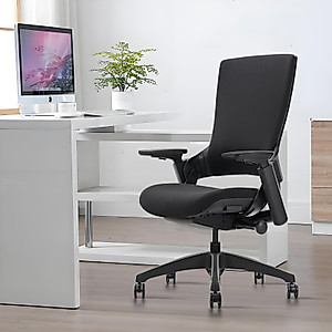 CLATINA Ergonomic High Swivel Executive Chair with Adjustable Height 3D Arm Rest Lumbar Support and Upholstered Back for Home Office Black BIFMA Certification No. 5.1