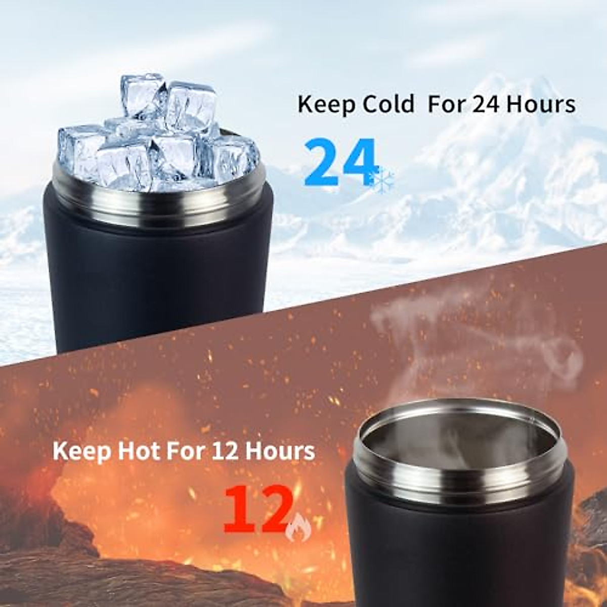 TOOFEEL Shaker Bottle Stainless Steel - 20 oz Double Walled Insulated Shaker Cups for Protein Shakes, Keeps Cold/Hot, Shaker Bottle for Protein Mixes, Gym Workout Protein Shaker Bottle