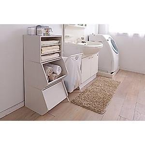 IRIS USA 3-Shelves Modular Wood Stacking Storage Box, for Office Closet and Nightstand, Easy Assembly, Customizable, Stacking Storage Boxes, White