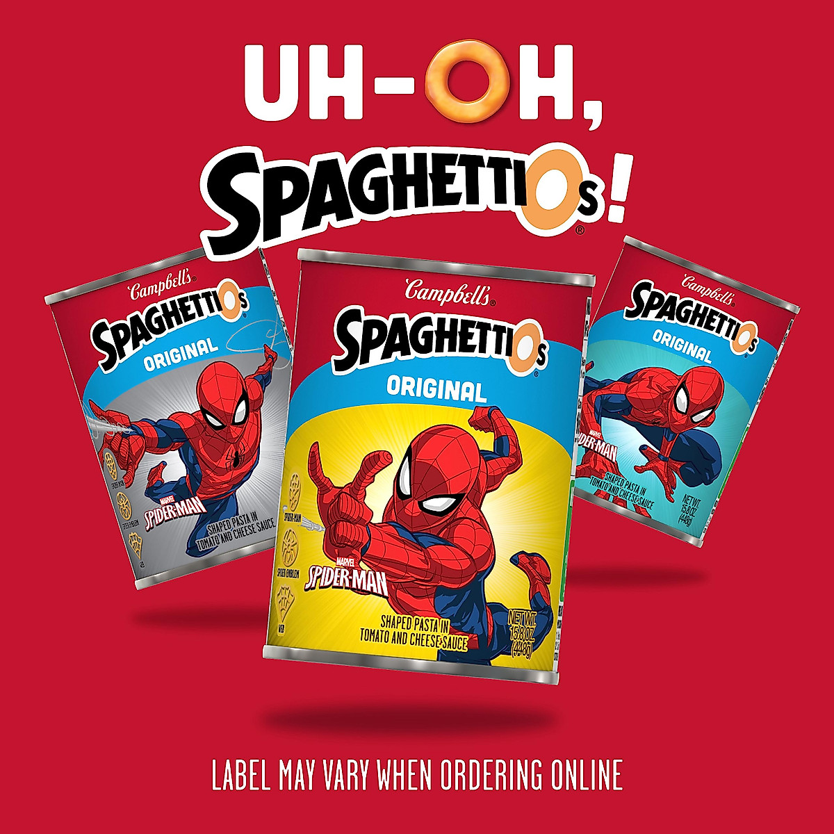 SpaghettiOs Original Marvel's Spider-Man Shaped Canned Pasta, 15.8 oz Can (Pack of 12)