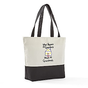 CafePress What Happens At Grandmas Canvas Tote Top Zipper Closure