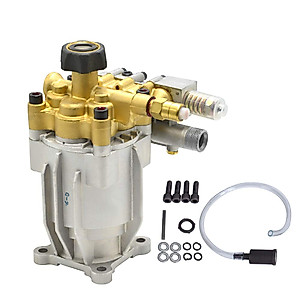 SurmountWay 3/4" Shaft Horizontal Pressure Washer Pump, 3400 PSI,2.6 GPM Brass Power Washer Pump Replacement for Honda, Simpson, Ryobi,Craftsman and more