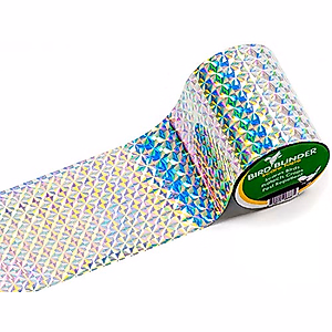 BIRD BLINDER The Original Bird Repellent Scare Tape - Bird Deterrent Tape (Diamond) - Scare Birds Away - Geese, Pigeon, Duck, Woodpecker - 147 Feet x 2-Inch Deterrent