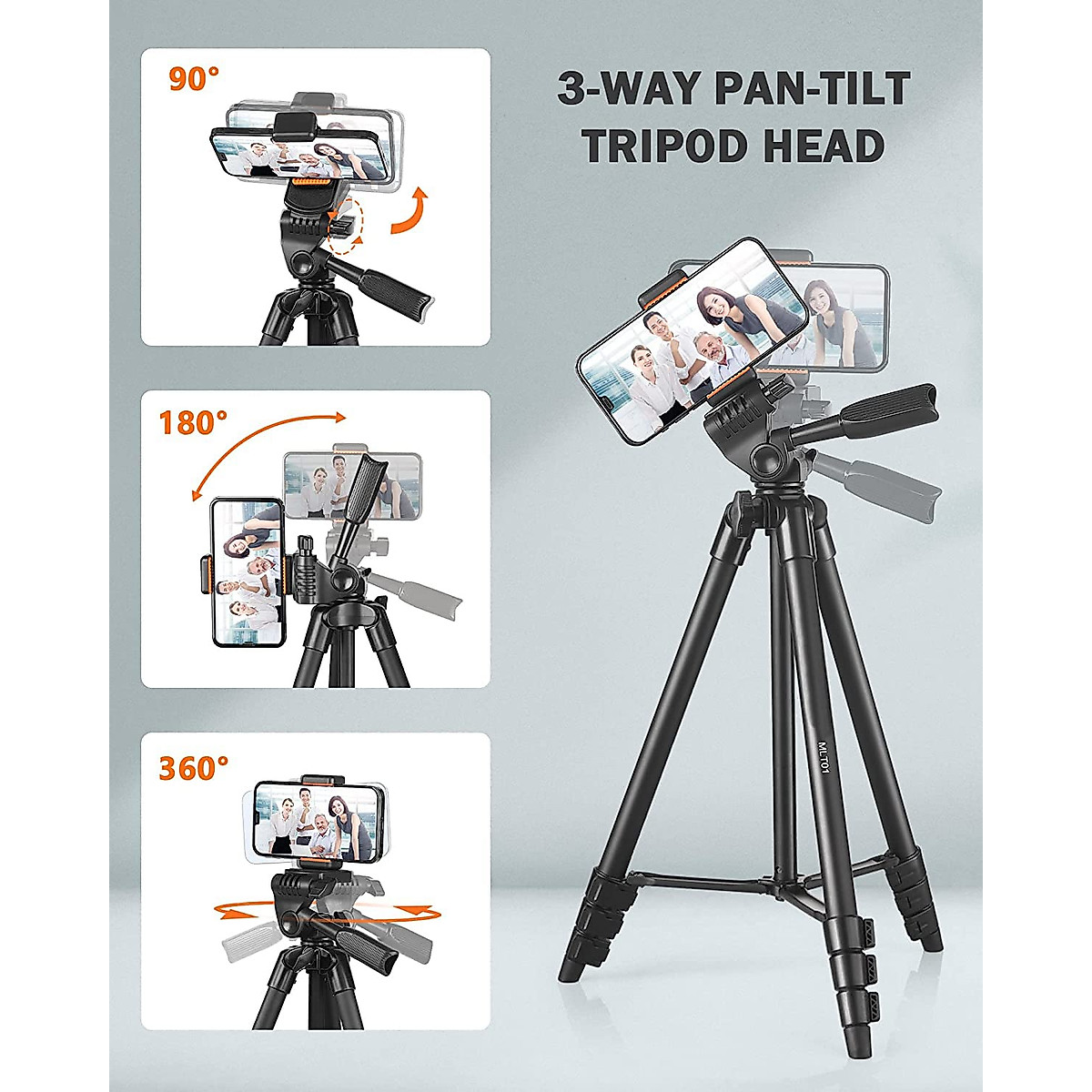 Camera Tripod with Travel Bag, Cell Phone Tripod with Wireless Remote and Phone Holder, Compatible with All Cameras, Cell Phones, Tiktok,Projector, Webcam, Spotting Scopes