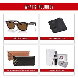 Ray-Ban RB2140 902/57 50M Tortoise/Crystal Lens Brown Polarized Square Sunglasses For Men For Women + BUNDLE with Designer iWear Eyewear Kit