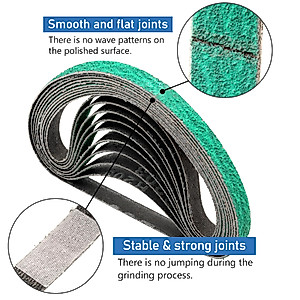 1/2" x 18" Zirconia Sanding Belts for Belt Sander, 40 Grit 1/2 x 18 Inch Sanding Belts for Air File Belt Sander, Woodworking, Metal Polishing, Derusting, 20-Pack