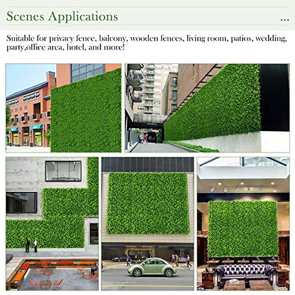 BestComfort 24PCS 24 inchesx16 inches Artificial Boxwood Panels, 64 Sq.ft Topiary Hedge Plant Privacy Screen, Patio Garden Privacy Fence Screen (24, inches), BComfort-70778-2OP