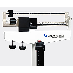 HealthTeam Physician Mechanical Beam Scale with Height Rod, Up to 490 lb. Body Weight, HT485