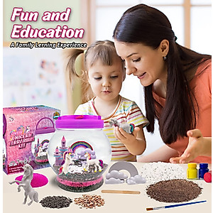 Light-Up Unicorn Terrarium Kit - Birthday Gifts for Kids - STEM Science Kits - Best Toys & Activities Kits Presents - Arts & Crafts Stuff for Little Girls & Boys Age 3 4 5 6 7 8-12 Year Old Girl Gift