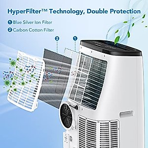 Garvee 14000 BTU Portable Air Conditioner, Built-in 3 in 1 AC Unit Dehumidifier & Fan Modes, Room Cooling Up to 750 sq. ft, Energy Efficient, 24Hrs Timer, Window Installation Kit, White