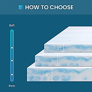 BedStory 2 Inch Memory Foam Mattress Topper Twin Size, Gel Infused Swirl Memory Foam Bed Topper for Back Pain Relief, Cooling Mattress Pad Ergonomic Design Skin-Friendly, CertiPUR-US Certified