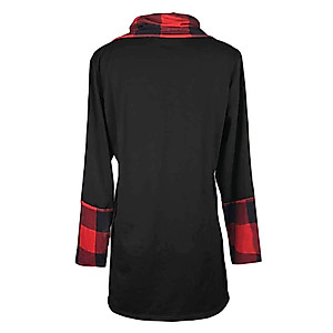 Women's Pullover Hoodie Funnel Neck Long Sleeve Hooded Sweatshirt Colorblock Patchwork Drawstring Top Blouse