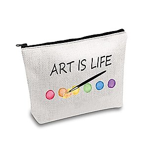 JXGZSO Artist Gift For Women Art Pencil Bag With Zipper Paintbrush Organizer Bag Gift For Art Lover Teacher