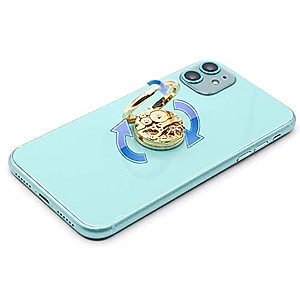 Mechanical Phone Ring Holder,Phone Holder Grip Ring Stand，Adjustable Kickstand，Finger Ring Stand 360°Rotation Metal Phone Ring Grip Kickstand Compatible with All Smartphone (Gold)