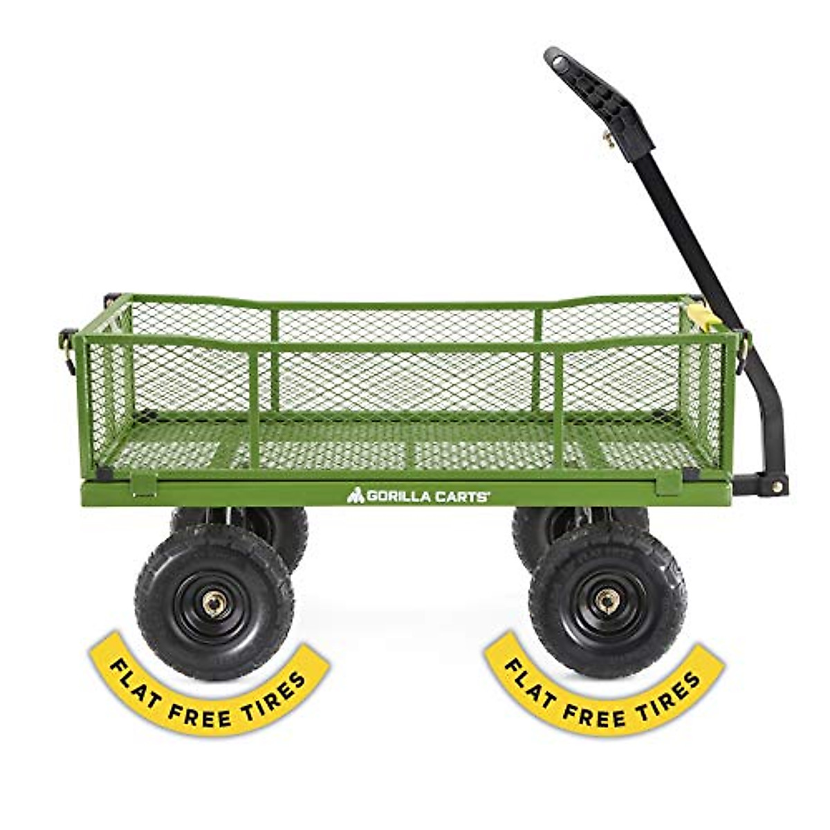 Gorilla Carts 4 Cu. Steel Utility Cart with No-Flat Tires, Green (Amazon Exclusive)