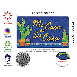 Toland Home Garden 800448 Spanish House Cactus Door Mat 18x30 Inch Welcome Outdoor Doormat for Entryway Indoor Entrance