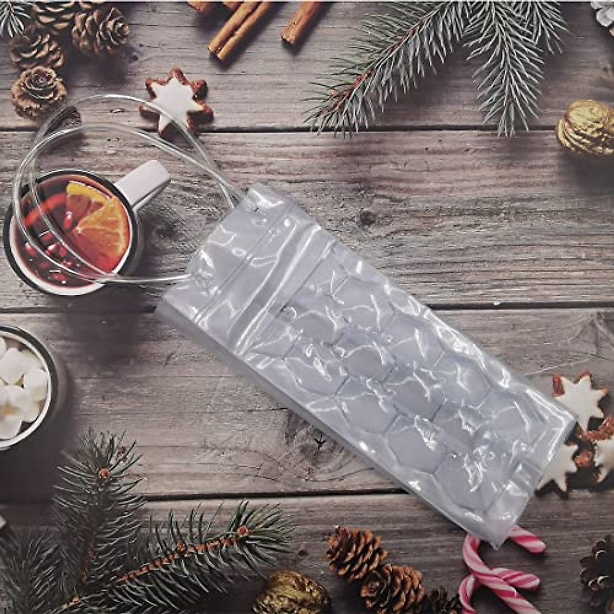 2 Pcs Wine Chiller，Ice Wine Bag, Gel Wine Bottle Chill Cooler Ice Bag,Wine Cooler Refrigerator & Beverage Transport, Clear Freezer Bag，Wine Bottle Chiller Cooler for Red White Champagne or Sparkling