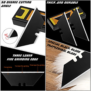 Minatee Utility Knife Blades SK2 High-Carbon Steel Nice Tempered Fixed Blade Knife with Hard Plastic Box, Standard Size Durable Knife Blades for Most of the Standard Utility Knives (40 Pieces)