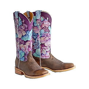 Tin Haul Women's Honeylicious Western Boot Broad Square Toe Brown 7 M US