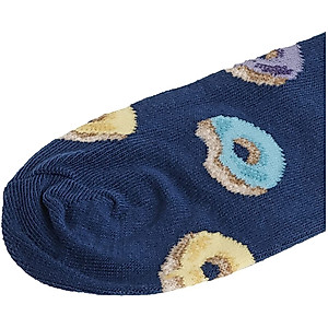Hot Sox Kids' Big Fun Food & Drink Crew Socks-1 Pair Pack-Cool & Cute Boys & Girls Gifts, Donuts (Dark Blue), Medium-Large