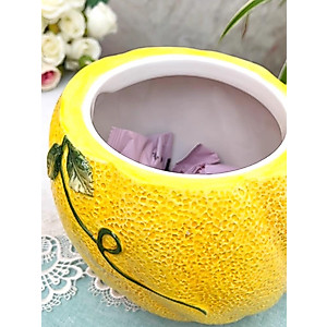 PEHOST 3-D Design Lemon 24 oz. Cookie Jar With Seal, 7.6"*6.6"*8.5" H, Multicolored