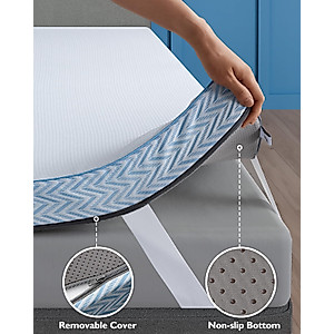 BedStory Firm Mattress Topper Queen - 3 Inch Firm Memory Foam Mattress Topper - High Density Bed Toppers for Back Pain