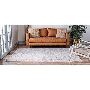 Rugs.com Oregon Collection Rug – 9' x 12' Ivory Low-Pile Rug Perfect for Living Rooms, Large Dining Rooms, Open Floorplans