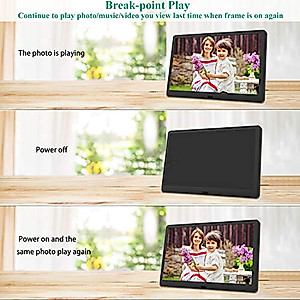 Atatat 10 inch Digital Picture Frame 1920x1080 Brightness Adjustable IPS Screen Digital Photo Frame with Timing Switch, Background Music Playing, 1080P Video Playback, Easy Plug and Play for All Ages