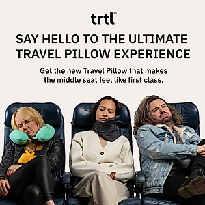 trtl Travel and Airplane Pillow - Real Sleeping Experience on Long Flights - Neck and Shoulder Support - Super-Soft, Lightweight, Easy-to-Carry, and Machine-Washable Flight Pillow - Black