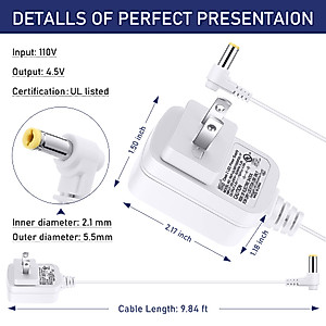 Sumind AC/DC Adapter Compatible with Lemax Lighted Accessory # 74254 94563 94565 94566 94527 94564, 4.5V 3 Output Power Adapter for Christmas Village Halloween Spooky Town Power Supply Charger(White)