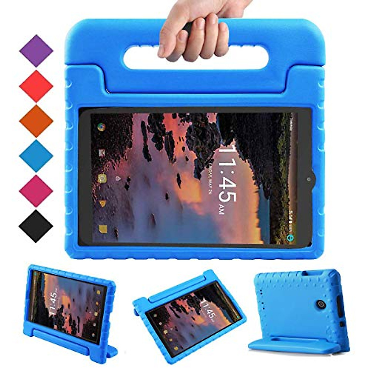 BMOUO Kids Case for Alcatel Joy Tab 8 2019/T-Mobile 3T 8 Tablet 2018/A30 Tablet 8 2017, Lightweight Kid-Proof Handle Stand Case for Alcatel Joy Tab 2019/Alcatel 3T 8 2018 / A30 8 inch 2017 - Blue