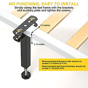 Likapop 4Pcs Adjustable Bed Frame Support Legs, Bed Frame Slats Heavy Duty Center Support Leg, Suitable for King Bed Reinforcement Kit, Sofa, Table, Furniture Legs Replacement Parts (6.1"-8.7")