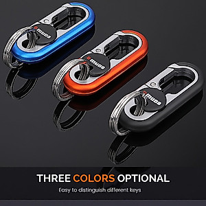 Qitiieli Men's Car Key Chain, Personalized Car Keychain for Men, Men's Metal Waistband Car Keychain, Double Ring Design, High-elasticity Buckle, Premium Car Keychain for Men