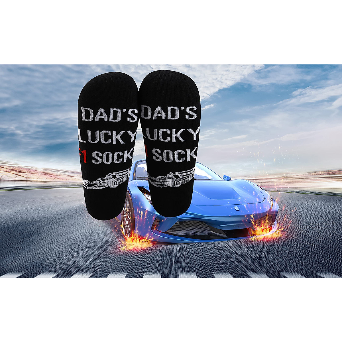 G2TUP Racing Car Socks Gifts for Men Novelty Socks for Racing Lovers Dad’s Lucky F1 Socks Halloween Gifts for Dad (Racing Car socks)