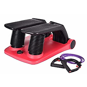 E-Found Stepper Climber Fitness Machine, Air Stair Climber Stepper Machine, Cardio Training Step Climber Machine Adjustable Fitness Exercise Machine Resistance Bands, Comfortable Foot Pedals